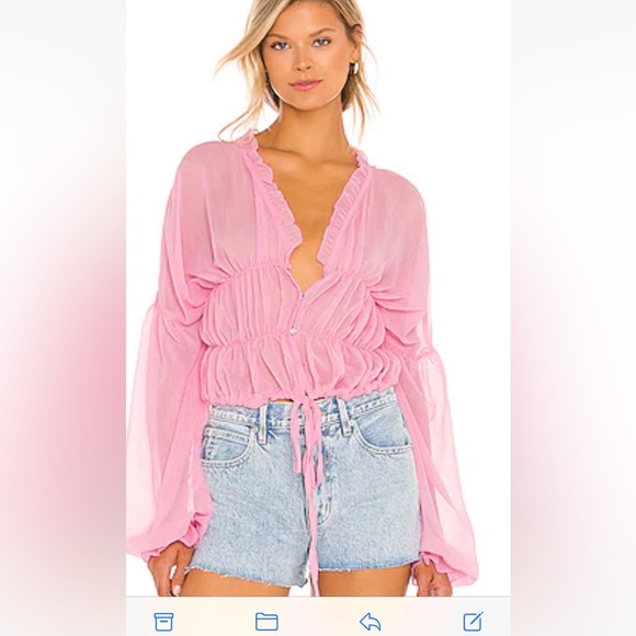 REVOLVE | Tops | Revolve Pink Sheer Long Sleeve | Poshmark